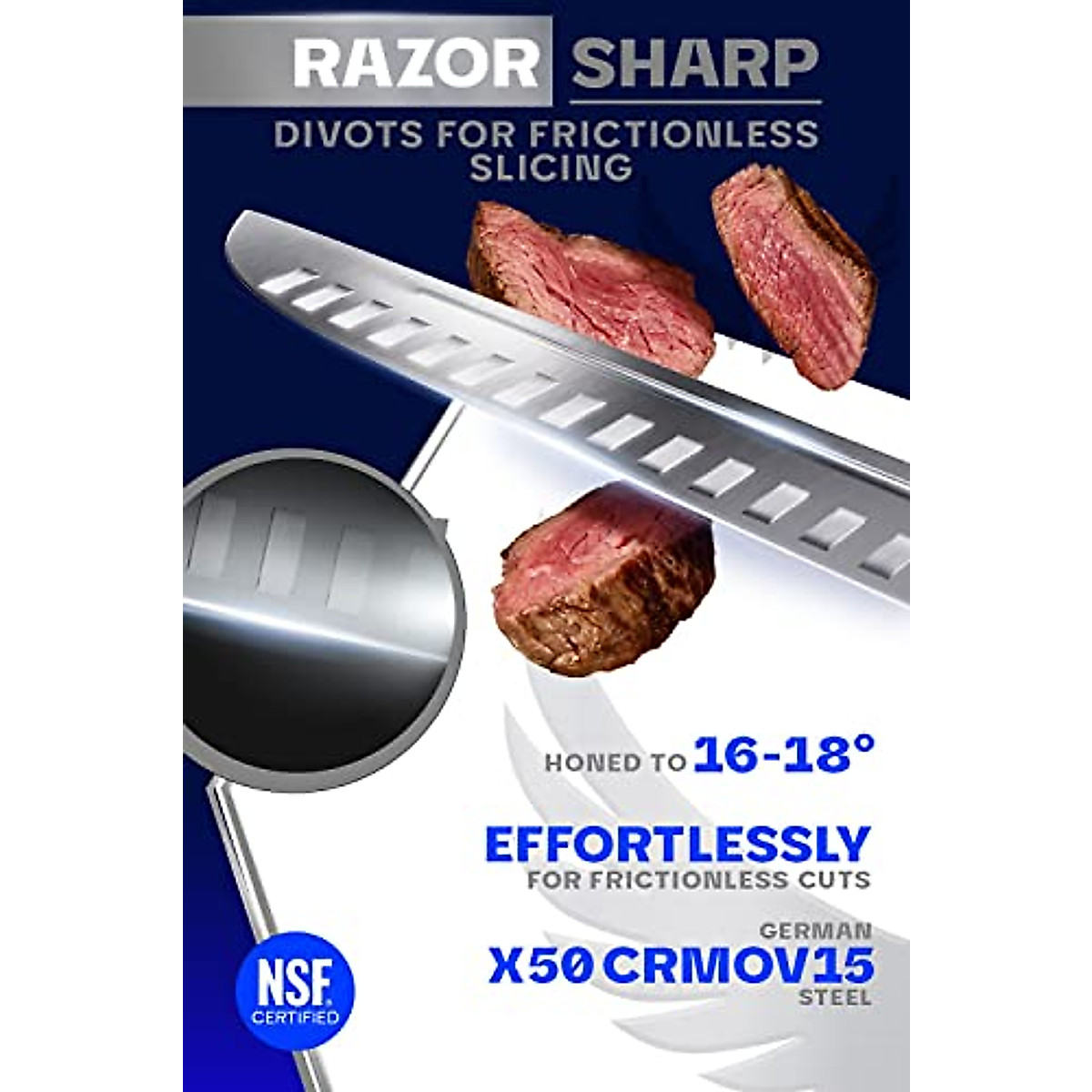 DALSTRONG Carving Knife & Fork Set - 9 inch - Crusader Series - Forged High-Carbon German Stainless Steel - w/Magnetic Sheath - Carving Set - NSF Certified