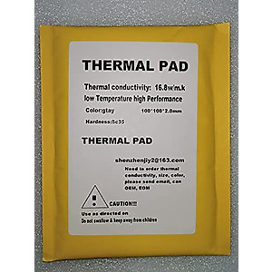 Thermal pad Thermal Conductive Silicone Gap pad Grease Paste for Computer Graphics Card/CPU/RTX 3080 3090 16.8W/m.k (100mm*100mm*2.0mm)
