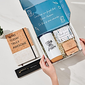 APRBOX Thank You Gifts for Women with Thank You Card Christmas Gifts Employee Appreciation Gifts for Men Office Gift Baskets for Coworker Social Worker Teacher Secretary Anniversary Gift Farewell Gift