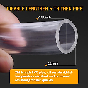 UGSHY 1 PC Car Gasoline Oil Pump, Manual Siphon Large Flow Gasoline Diesel Portable Oil Pump with 6.5Ft/2m Fuel Transfer Pump Tube 1 Air Bag 2 Metal Clamps, Universal for Most Car Accessories (White)