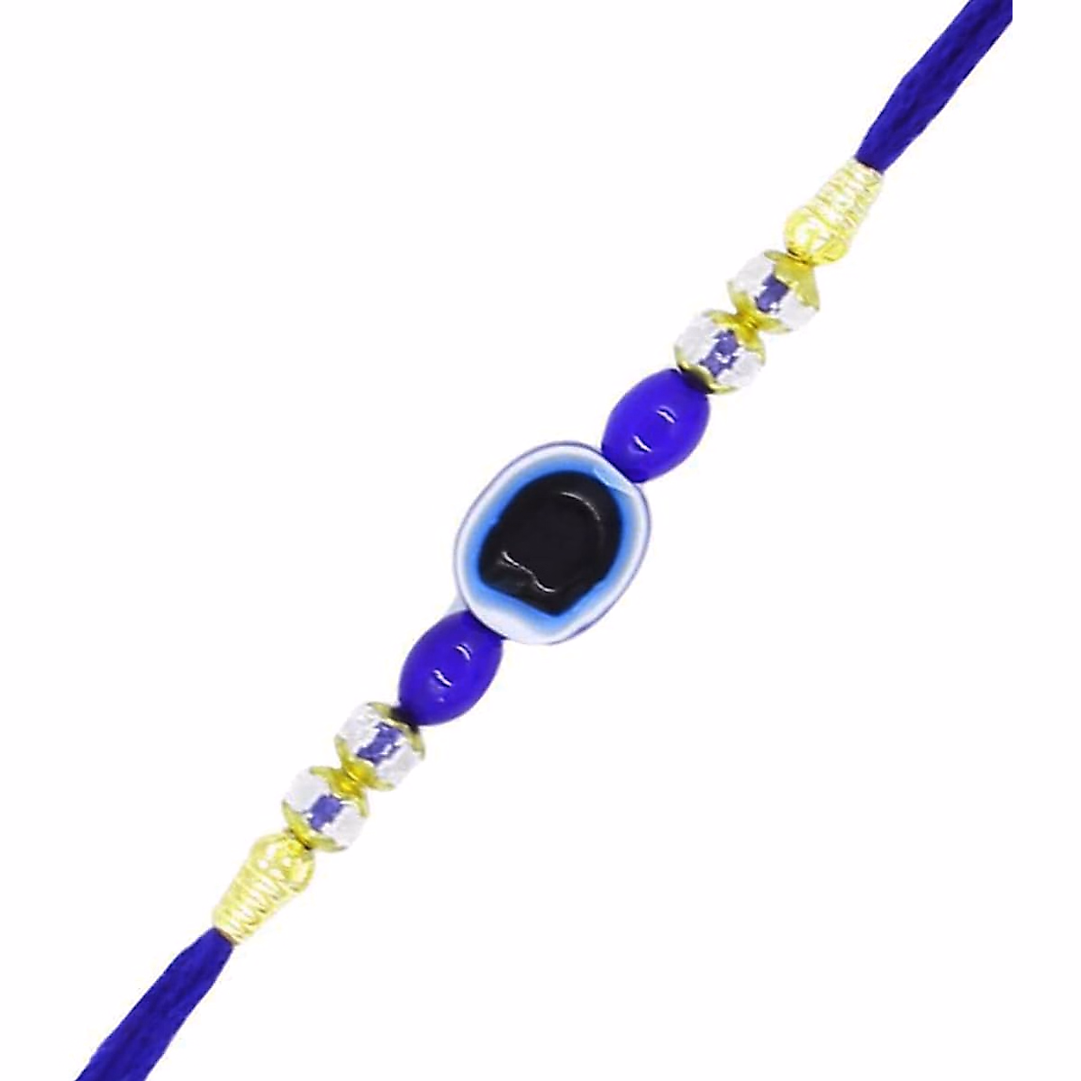 Handmade Evil Eye Rakhi Raksha Bandhan Rakhi for Brother | Designer Rakhi Bracelet Handmade Rakhi | Rakhi for Brother made Kundan Multicolor Beads for Indian Festival Raksha Bandhan (Design2)