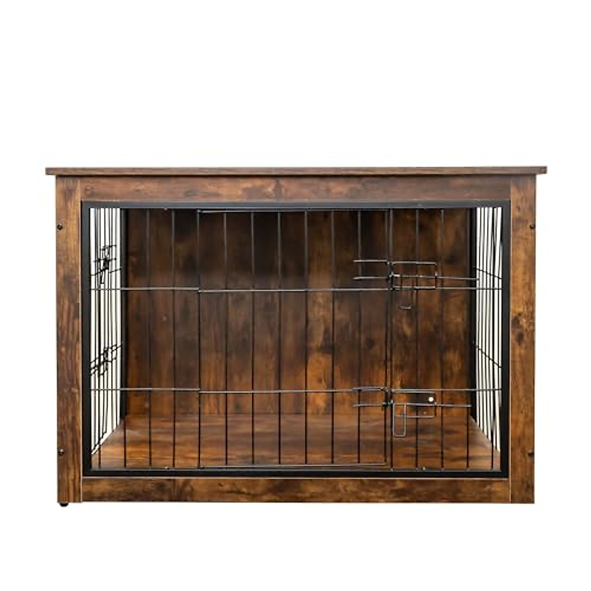 Ablissa Wooden Dog Crate with Waterproof Cushion, Modern Dog Crate Furniture Table, Indoor Dog Kennel with Double-Doors, Strong & Sturdy Dog House, Dog Cage for Small, Medium & Large Dogs