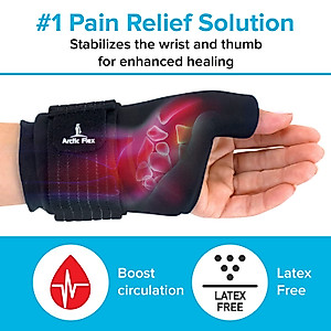 Arctic Flex Wrist Ice Pack Wrap - Gel Compression Support for Arthritis Hand & Thumb - Reusable Hot & Cold Therapy Brace for Pain Relief, Tendonitis, Carpal Tunnel, Tenosynovitis (Fits Left & Right)