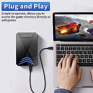 Retro Game Console - Plug and Play Video Game Console,Emulator Console, Compatible with 17 Emulators,2T Portable External Hard Drive for Win PC/Laptop with PC/3D Games (wireless controller)