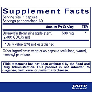 Pure Encapsulations Bromelain 2400 | 500 mg Supplement for Immune and Digestive Support, Enzymes, Joints, Muscle Recovery, and Bone Health* | 60 Capsules