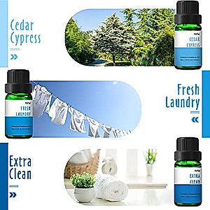Fragrance Oil, MitFlor Clean Set of 6 Premium Scented Oils, Soap & Candle Making Scents, Refreshing Clean Essential Oils for Diffusers for Home, Cedar Cypress, Pure Soap, Fresh Linen & More