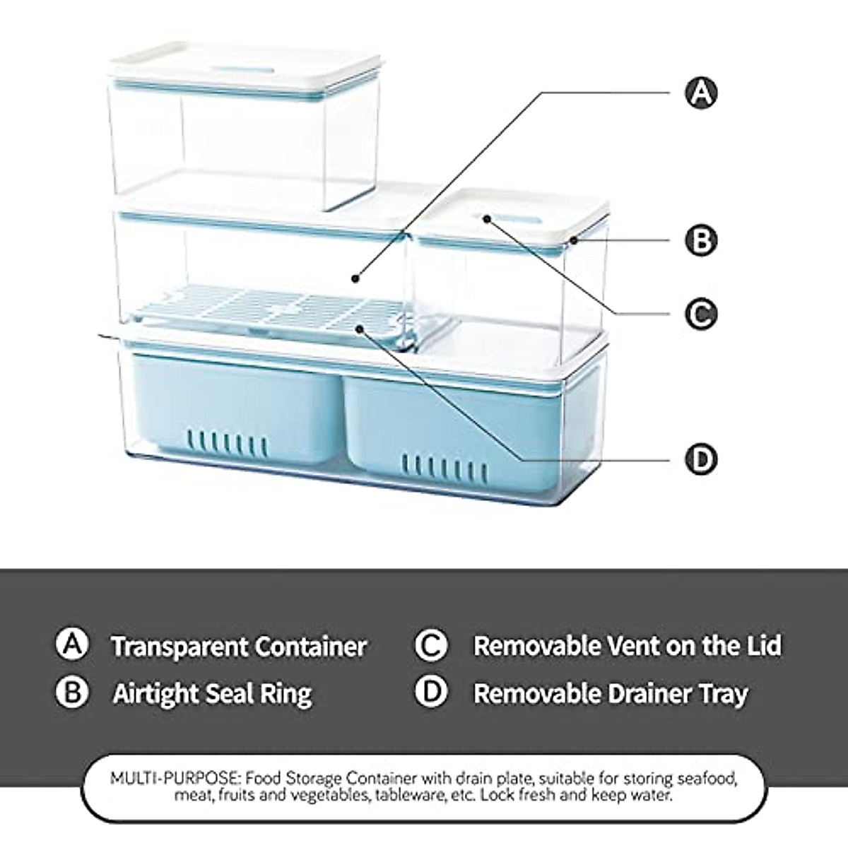 Storage Containers Fridge Organizer for Vegetable Fruit Veggie and Berry Refrigerator Organizer Bins with Lids Produce Saver 3 Packs Pink