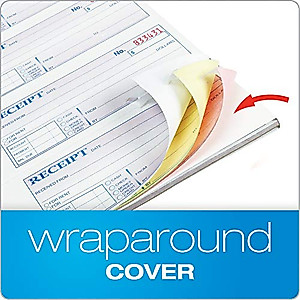 Adams Money and Rent Receipt Books, 3-Part Carbonless, 7-5/8" x 10-7/8", Bound Wraparound Cover, 100 Sets per Book, 4 Receipts per Page, 5 Books per Pack (TC1182-5)