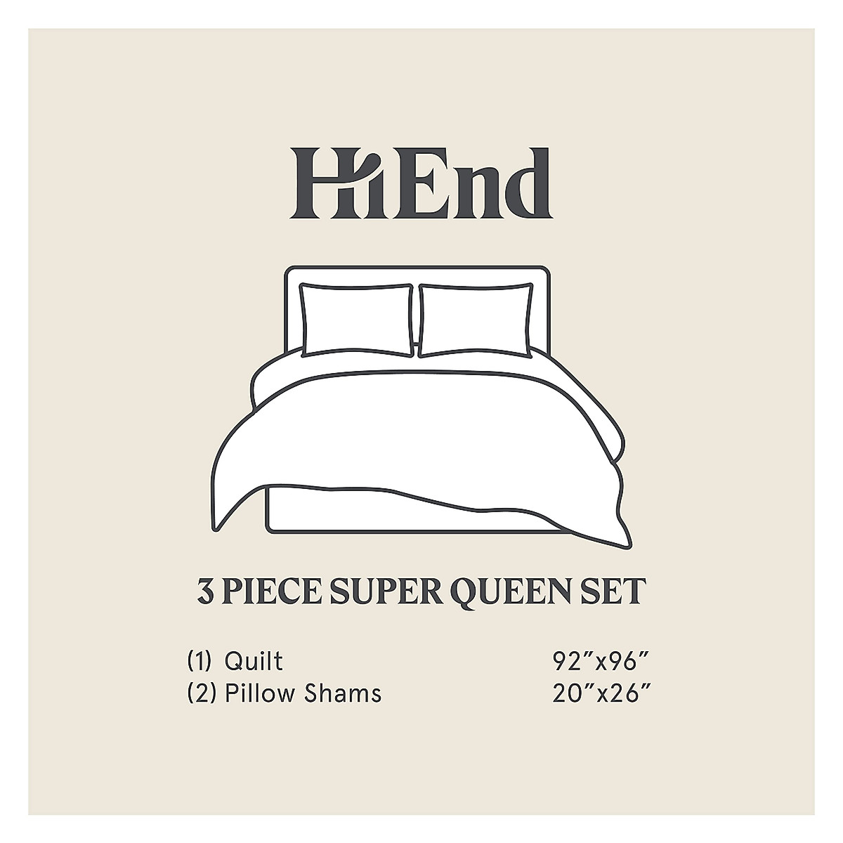 HiEnd Accents Skyler 3 Piece Quilt Set with Pillow Shams, Super Queen Size, Cotton Reversible Luxury Bedding, Blue Medallion Striped Coastal Style Bed Set, 1 Quilt and 2 Pillowcases