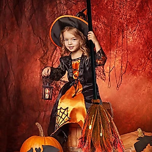 Halloween Witch Broom, LED Lighted Witch Broomstick, Glow in The Dark Witch Broom, Halloween Party Costume Decoration Cosplay Props for Halloween Costume Decoration (3 Pack)