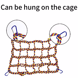 Toysructin Hamster Climbing Net,2 PCS Ferret Cotton Rope Net Sets, Small Animal Activity Toy Hanging Hammock Cage Accessories for Hamster Ferret Rat Guinea Pig Chinchilla Cockatiel Parakeet Play