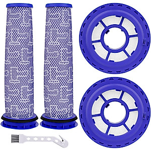 Filter Replacements for Dyson Ball Animal 2, DC65 DC41 UP13, Ball Vacuums Ball Animal 3, DC66 UP20 UP30 Multi Floor for Dyson, 2 HEPA Post Filters & 2 Pre Filters, Replace Part#920769-01 & 920640-01