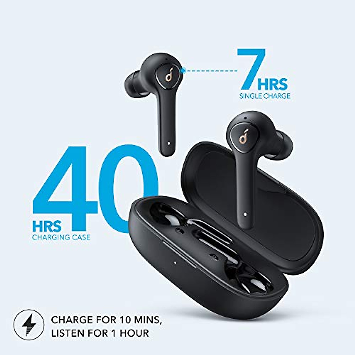 Soundcore Anker Life P2 True Wireless Earbuds, Clear Sound, USB C, 40H Playtime, IPX7 Waterproof, Wireless Earphones for Work, Home Office