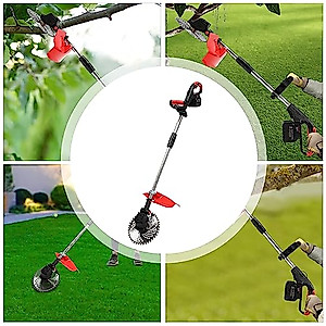 Cordless Weed Wacker Electric Weed Eater, 21V Grass Trimmer with 3 Blades and Battery Level Display, Battery Powered 3000mAh Battery Brush Cutter String Trimmer Garden Trimmer Garden Lawn Tool