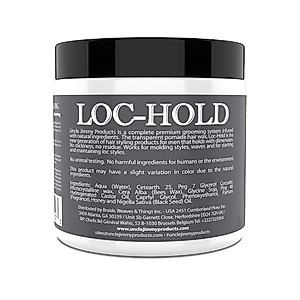 Uncle Jimmy Loc Hold Premium Hair Styling Pomade/Hair Wax - Medium to Strong Hold Clear Thick Formula Palmade 6 Fl Oz
