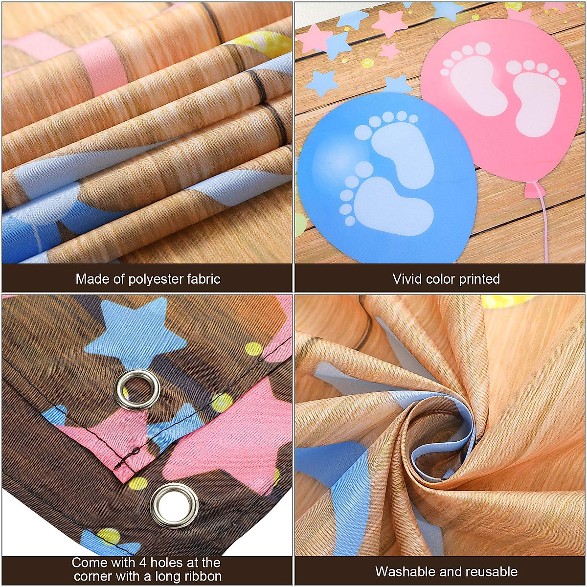 Tatuo Gender ​Reveal Backdrop 70.8 x 43.3 Inch Gender Reveal Banner Boy or Girl Sign Banner Pink Blue Baby Shower Decorations Gender Reveal Party Supplies