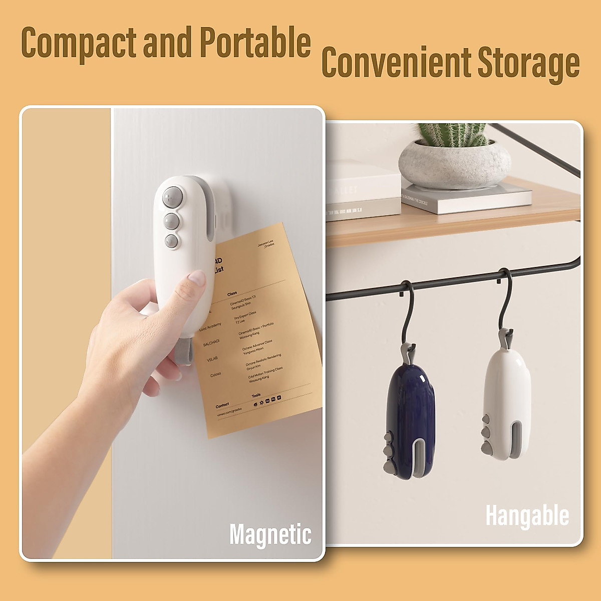 MORNIIE Mini Bag Sealer, Heat Sealer with Cutter, Rechargeable Bag Sealer, Handheld Heat Sealer Machine with Magnetic, Portable Bag Sealer Heat Seal for Keep Food Fresh and Snacks Crispy. Blue