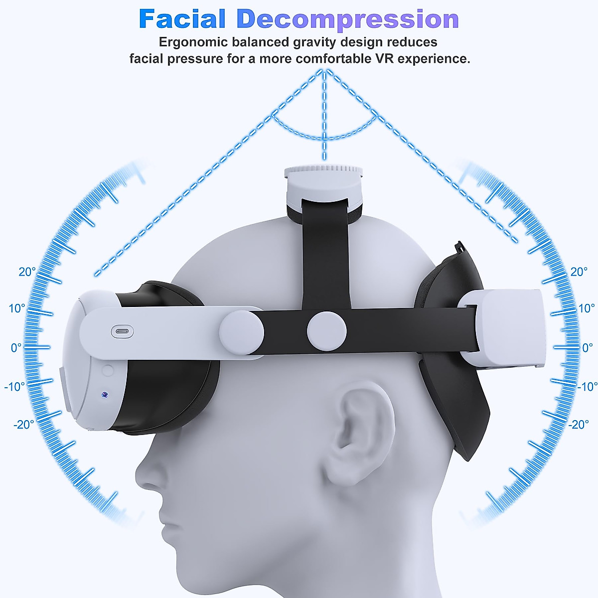 Kawaye Comfort Head Strap for Meta Quest 3S/Quest 3/Quest 2 Head Strap, Double Knobs Adjustable Elite Strap Replacement,VR Headset Accessories Strap Enhanced Support&Comfort&Reduce Pressure