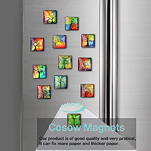 12Pcs Glass Strong Magnetic Refrigerator Magnet - Square Glass Fridge Decoration with a Powerful Flat Magnet, Office Whiteboard Magnet, Cabinet Magnet, Cabinet Cute Locker Magnet
