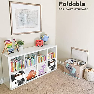 Soccer Ball Personalized Storage Basket ,Custom Storage Bins Cubes Organizer with Handle for Bedroom Wardrobe,Nursery,Basket 2 Pack