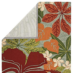 Jaipur Living Luau 8'10" x 11'9" Indoor and Outdoor Floral Area Rug, Multicolor/Blue