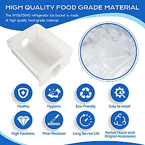 ➋⓿➋➍ ɴᴇᴡ 𝐔𝐩𝐠𝐫𝐚𝐝𝐞𝐝 WPW10670845, W10670845 Refrigerator Ice Bucket for Whirlpool, kitchenaid, Kenmore, Amana Refrigerators Etc.Replaces 2196091,1115342,1115372, W10670845 Etc,1 Year Warranty