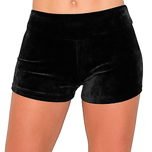 ALWAYS Women's Velvet Pajama Shorts - Premium Soft Fluffy Plush Lounge PJ Short Pants Black M