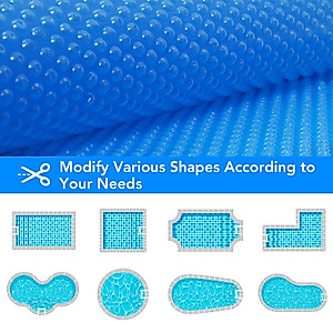 Towallmark 18ft x 36ft Rectangle Pool Solar Cover, 300μm Heat Retaining Blanket for In-Ground and above-Ground Rectangular Swimming Pools (300um)