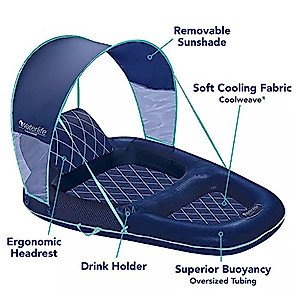 waterlife Ultimate Sunshade Recliner Fabric mesh Covered Pool Lounge