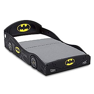 DC Comics Batman Batmobile Car Deluxe Toddler Bed with Attached Guardrails