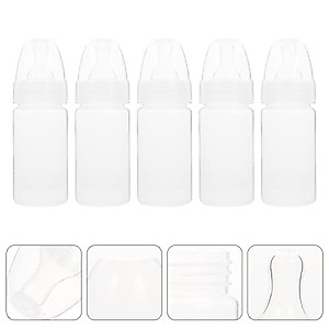 EXCEART 5Pcs Newborn Disposable Milk Bottles Clear Scale Milk Powder Bottles Babies Milk Bottles (White)