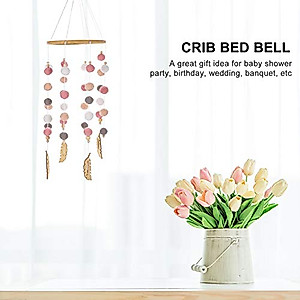BESPORTBLE Mobile Wooden Further Pompom Ball Wind Chime Bed Bell Nursery Mobile Crib Ceiling Wooden Beads Wind Chime