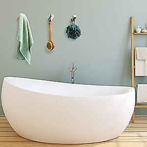 8 Pack Towel Hooks for Bathrooms Stainless Steel Coat Wall Hooks Silver Towel Hanger Modern Heavy Duty Robe Hook Wall Mounted Bath Towel Holder for Bathroom Wall Cabinet Closet Door Kitchen Hotel