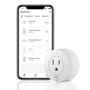 TOPGREENER TGWF115PRM Wi-Fi Plug with Energy Monitoring, Smart Outlet, Control Lights and Appliances from Anywhere, No Hub Required, White, Works with Amazon Alexa and Google Assistant - Amazon Vine