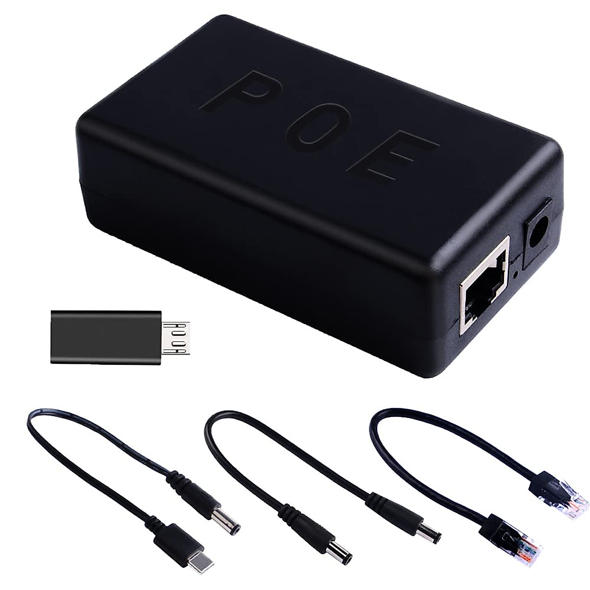 GeeekPi USB-C PoE Splitter Gigabit, PoE to USB-C 5V 4A Power Supply 48V to 5V IEEE802.3af Power Over Ethernet to USB Type-C Adapter for Raspberry Pi 4B/3B+/3B, Tablets, Dropcam
