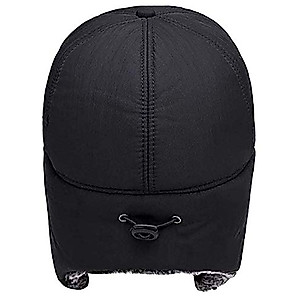 Men Winter Trapper Hat Snow Hats Thermal Windproof Hunting Skiing Cycling Ear Flaps Cold Weather Caps Ushanka Russian Dad Hat