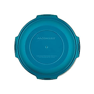 Rachael Ray Leak-Proof Nestable Container Food Storage Bin Set, 10-Piece, Clear with Teal Lids