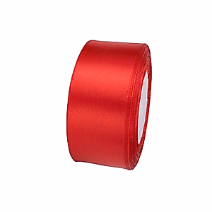 ATRBB 25 Yards 1-1/2 inch Wide Satin Ribbon Perfect for Wedding,Handmade Bows and Gift Wrapping(Red)