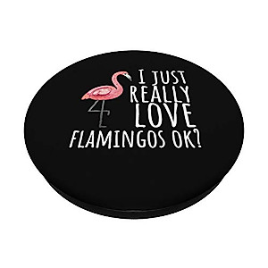 Flamingo Design - I Just Really Love Flamingos Ok? PopSockets Swappable PopGrip