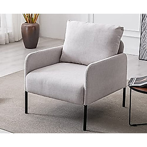 Kmax Fabric Single Sofa Couch Modern Accent Chair for Living Room Small Space, Apartment, Bedroom, Dorm, Office - Beige