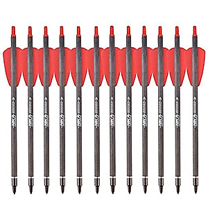 NIKA ARCHERY 7.5" Crossbow Bolts Carbon Arrows SP350 for Cobra System R9 Bow Hunting, Pack of 12