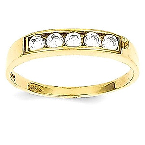 IceCarats 10K Yellow Gold Cubic Zirconia CZ Ring Size 3