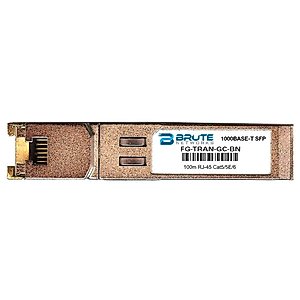 Brute Networks FG-TRAN-GC-BN - 1000BASE-T 100m RJ45 SFP Transceiver (Compatible with OEM PN# FG-TRAN-GC)