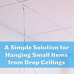 SHARP TANK White Grid Clips and S-Hooks - 24 Pc Kit - 12 Clips, 12 Hooks - Classroom Ceiling Hooks for Hanging Decorations Drop Ceiling T-Bar