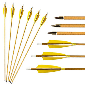 M.SJUMPPER ARCHERY 500 Spine Carbon Arrows with 4 Inch Feathers Fletching for Compound Recurve Bows (12 Pack)