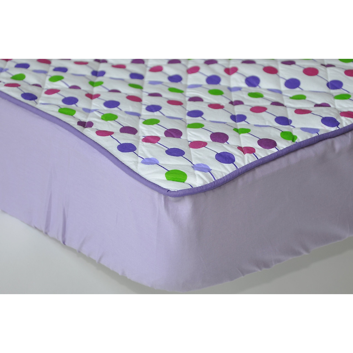 Botanical Purple Quilted Crib Fitted Sheet