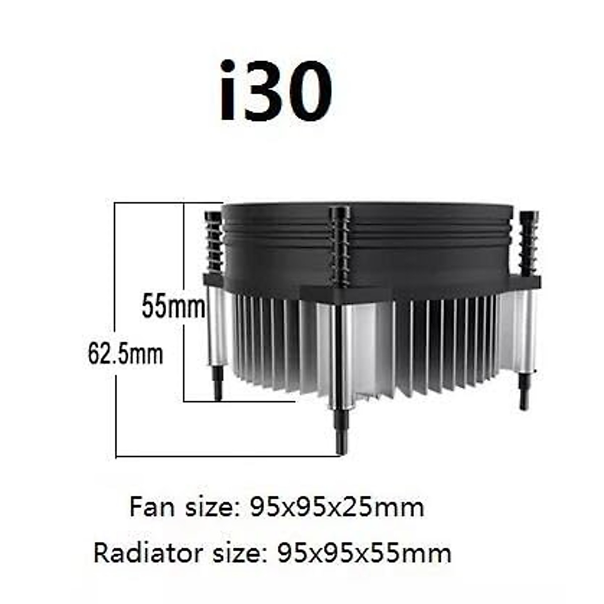 Cooler Master i30 CPU Cooler - 92mm Low Noise Cooling Fan & Heatsink (RH-I30-26FK-R1)- for Intel Socket LGA 1150/1151 / 1155/1156 (i30)