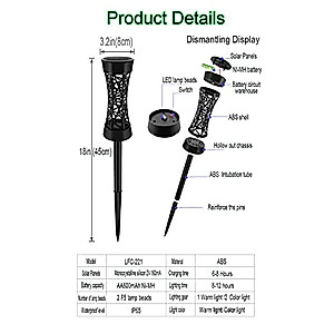 Solar Powered LED Garden Lights,Waterproof Solar Pathway Lights Outdoor, Automatic Led Halloween Christmas Decorative Landscape Lights for Patio,Bright Lawn Walkway Lights Solar Garden Lights-4PACK