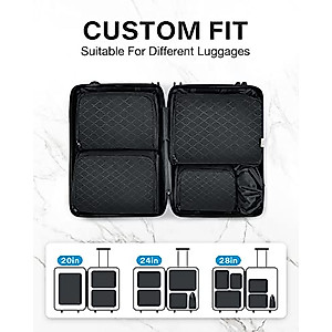 Hanging Packing Cubes for Travel, BAGSMART 6 Set Travel Organizer Cubes for Travel Accessories, Portable Suitcase Organizer Bags Set, Lightweight Stow and Go Travel Luggage Packing Organizer