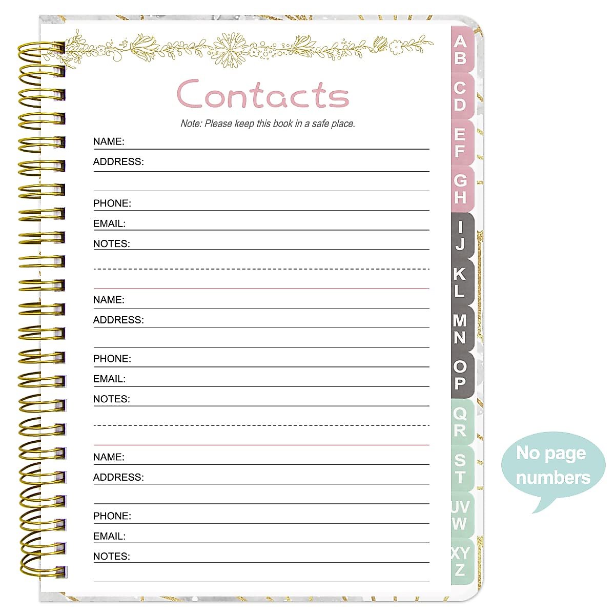 ceiba tree Address Book With Alphabetical Tabs (96 Pages) Password Book (24 Pages) Password Keeper Organizer Notebook Journal 8.25" X 6 "